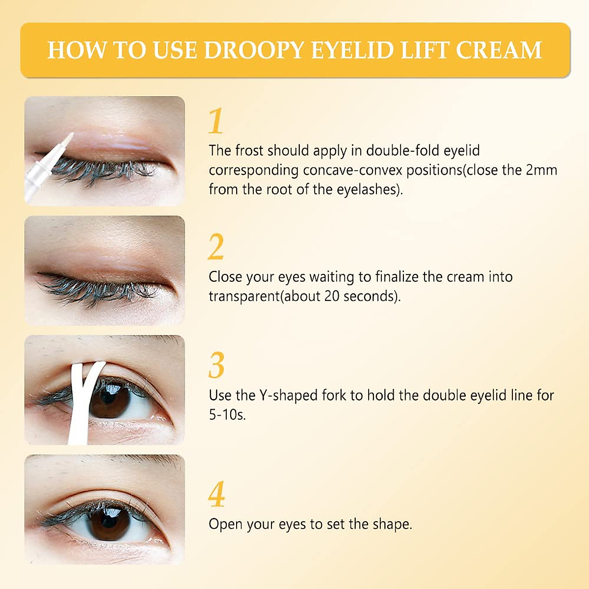 Eyelid Tape, Eyelid Lift Tape, Double Eyelid Tape, Double Eyelid Stickers, Invisible Eyelid Tape, Self-Adhesive Eyelid Lifter Strips with Fork Rods, Breathable & Waterproof, Instantly Enlarge The Eyes