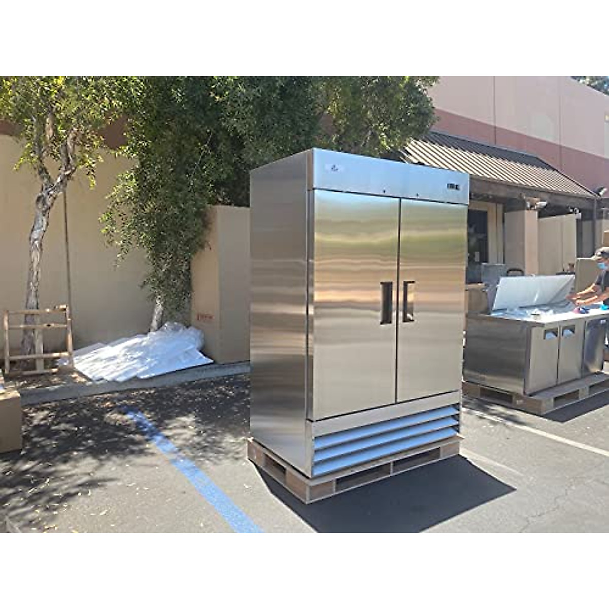 Commercial Refrigerator 2 doors Stainless Steel Solid 54" Width, Capacity 43Cuft, 110V for Restaurant Kitchen Cooler Fridge all32dup1