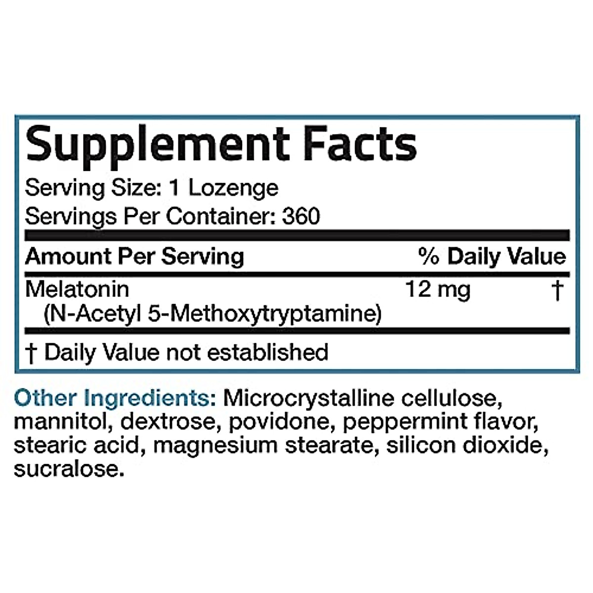 Bronson Melatonin 12mg Fast Dissolve Nighttime Sleep Aid Support & Relaxation Support, 360 Peppermint Vegetarian Lozenges