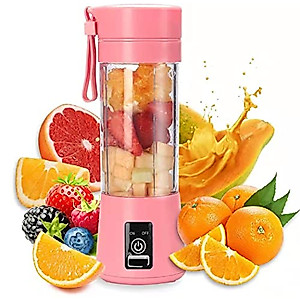 WENPIC-Portable Blender USB Rechargeable - Portable Blender for Shakes & Smoothies - 6 Blades, Fruit & Vegetable Juicer - For Travel Sports Kitchen - Mini Blend Jet 2 Portable Blender (Upgraded Version, Pink)