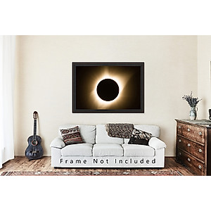 Celestial Photography Print (Not Framed) Picture of Total Solar Eclipse at Totality Sun Moon Wall Art Science Nature Decor (5" x 7")