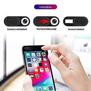 kkhouse 20PCS Mobile Phone Privacy Sticker Webcam Cover Shutter Magnet Slider Plastic for Phone Web Laptop Tablet Camera Cover (Black)