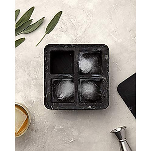 W&P Peak Silicone Extra Large Cube Ice Tray w/ Protective Lid | Charcoal | Easy to Remove Ice Cubes | Food Grade Premium Silicone | Dishwasher Safe, BPA Free