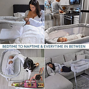 HALO Baby Flex BassiNest, Adjustable Travel Bassinet, Easy Folding, Lightweight with Mattress and Carrying Bag