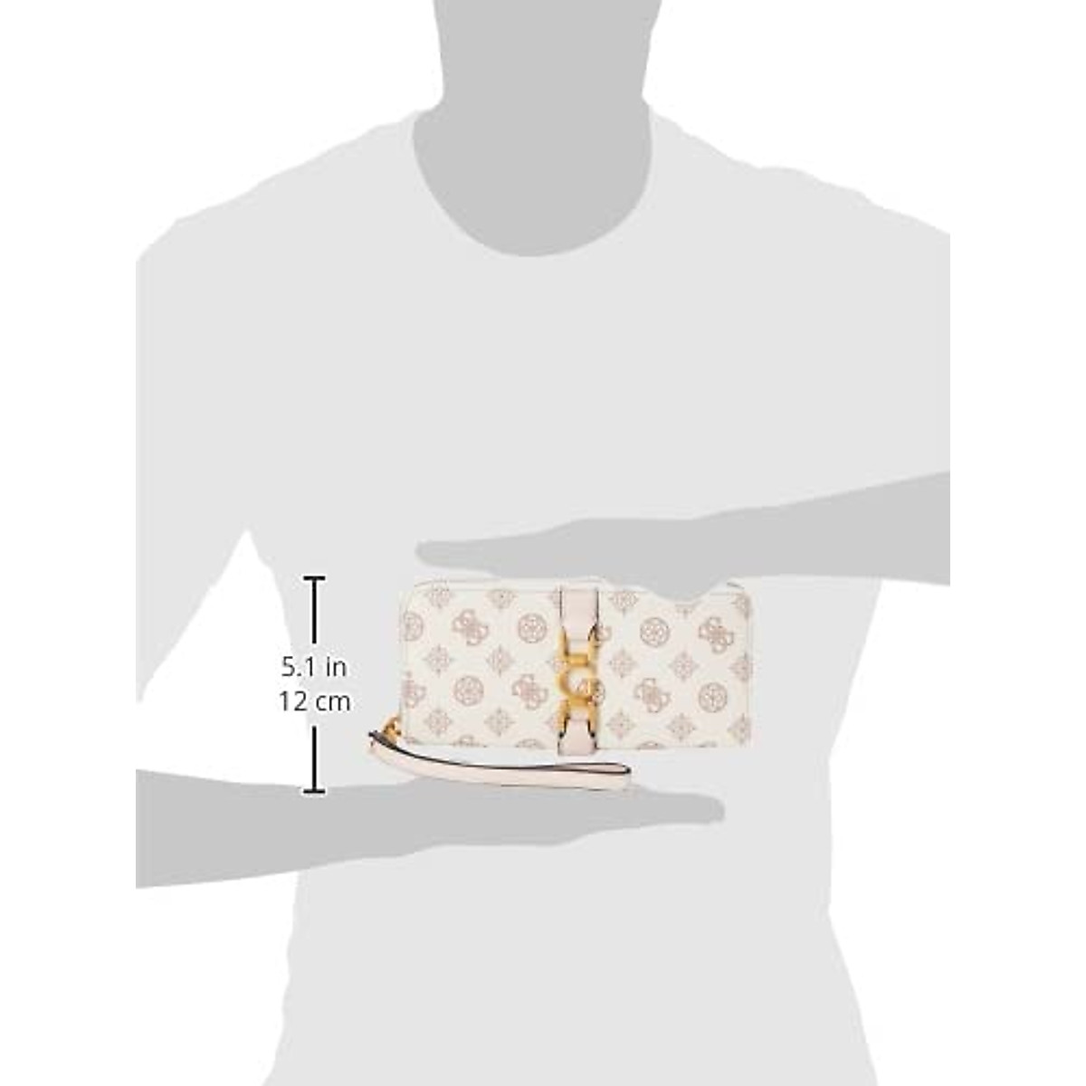 GUESS Briana Large Zip Around Wallet Cream Logo One Size