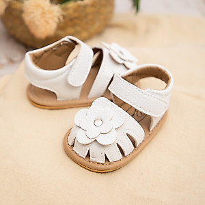 Babelvit Infant Baby Girl Boy Sandals Comfort Premium Summer Outdoor Casual Beach Shoes with Flower Bowknot Anti Slip Rubber Sole Newborn Toddler Prewalker First Walking Shoes