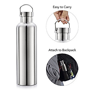 LifeSky Stainless Steel Water Bottle, Double Wall Vacuum Insulated Leak Proof Sports Bottle, Keep liquid Cold for up to 24 Hours, Wide Mouth, 34 OZ