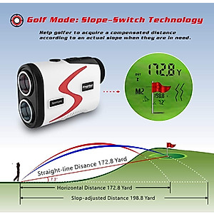 Raythor Pro Golf Rangefinder for Professional Golfers, Laser Range Finder with Slope & Non Slope Physical Switch, Flag-Lock with Pulse Vibration, Continuous Scan, Rechargeable