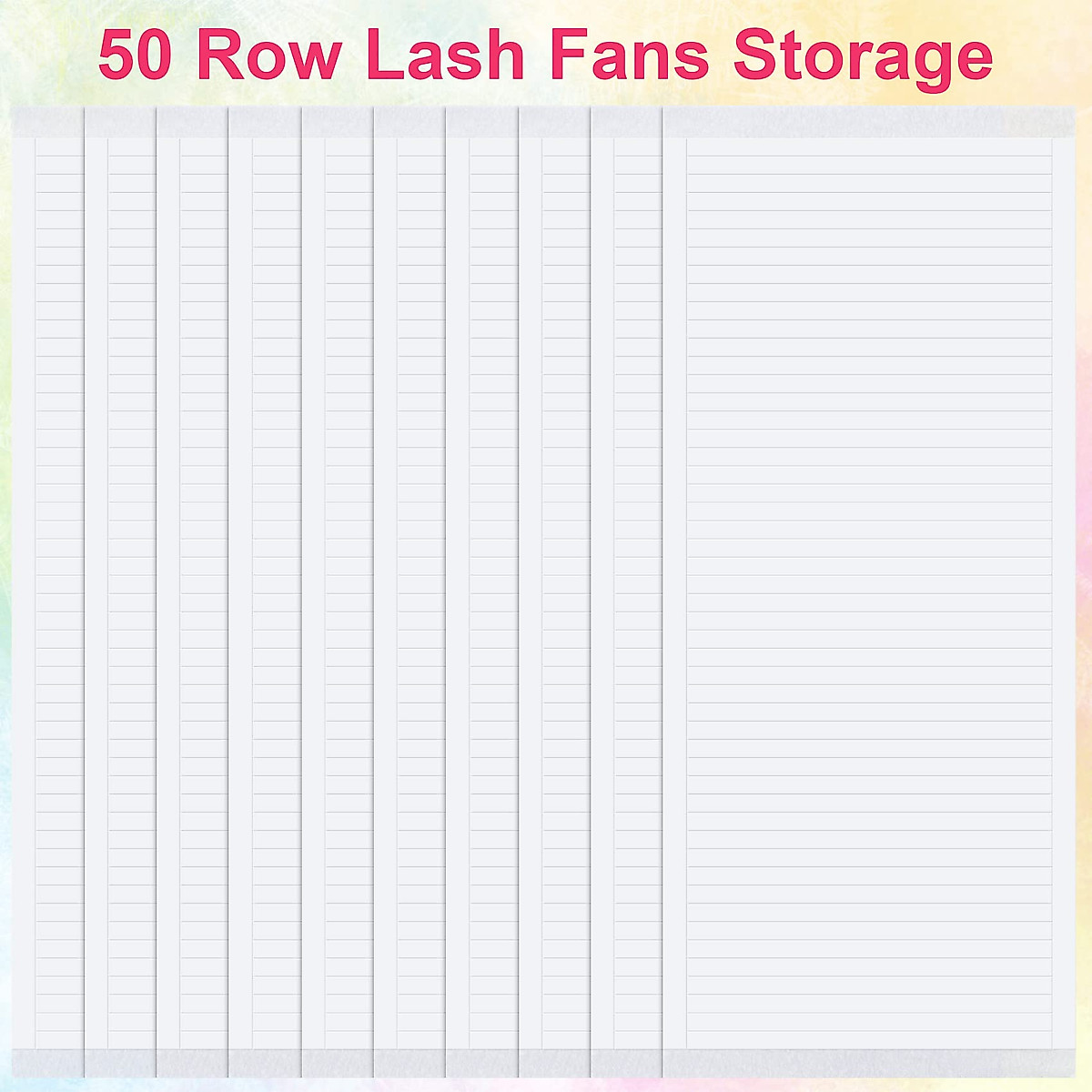 OIIKI False Eyelash Fans Paper Tape 1000pcs, Double Sided Adhesive Eyelash Fan Tape Holder Sticky Lash Strip, Eyelash Extensions Storage Tape Fast Fan Tapes