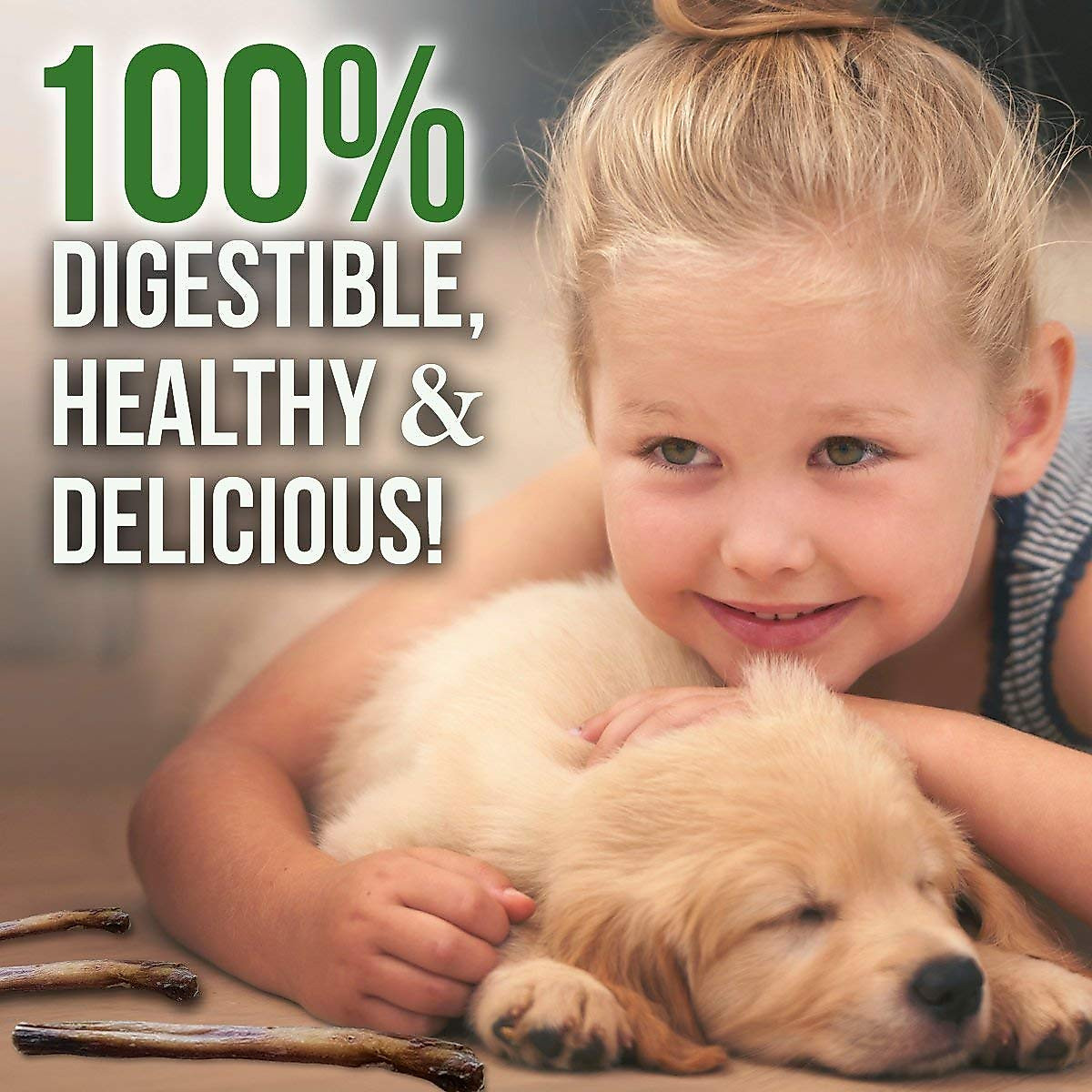 Bullysticks Organic Standard 6" Bully Sticks for Dogs - All Natural Dog Treat, These Chews are Free Range Bully Sticks, USDA Approved (10 Pack)