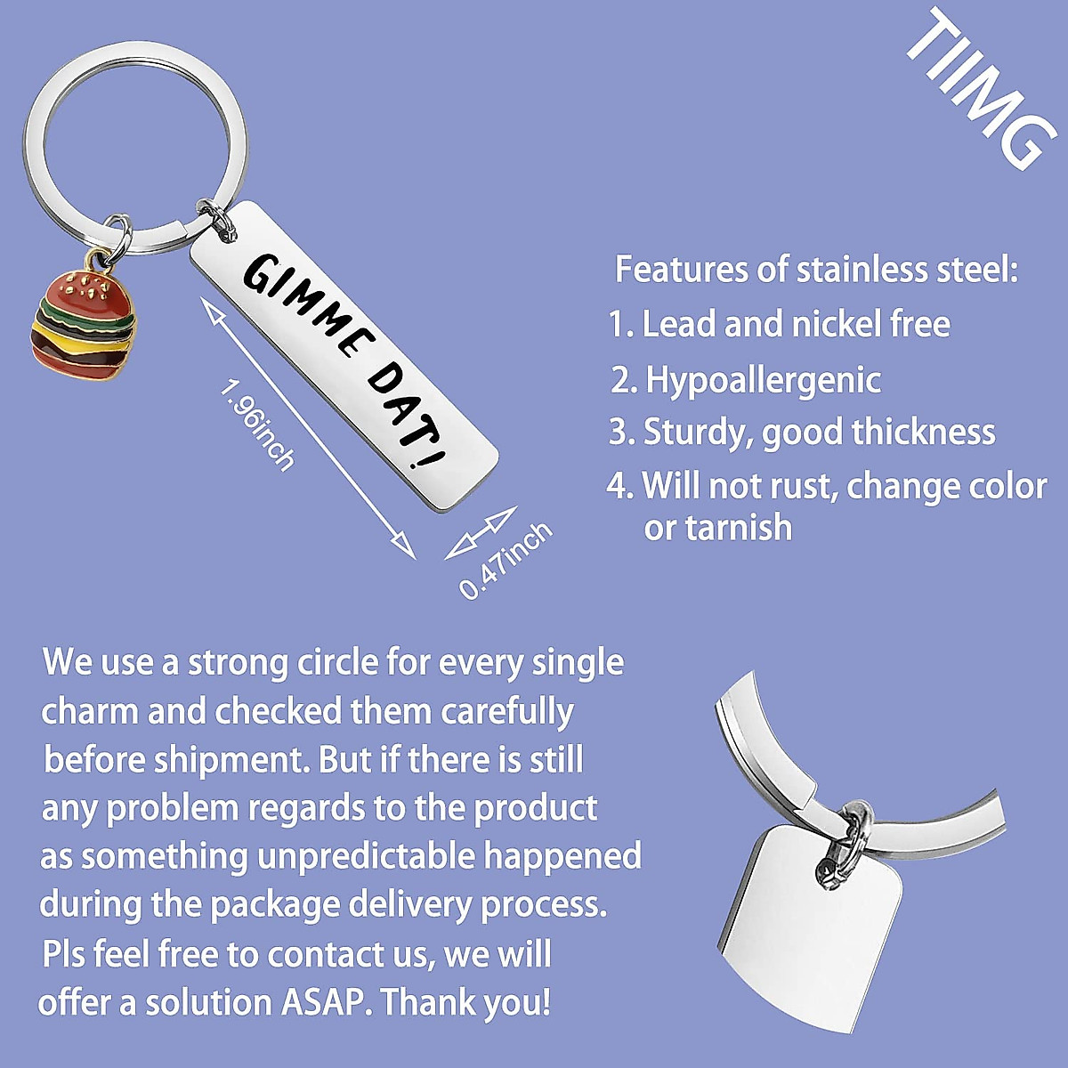 GIMME DAT ITYSL Gift Comedy TV Show Fans Gift Netflix Show Keychain Cheeseburger Jewelry (GIMME DAT)