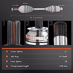 A-Premium CV Axle Shaft Assembly Compatible with Kia Sedona 2014 V6 3.5L, Sedona 2011-2012 V6 3.5L, Front Left Driver Side, Replace# 1700614464
