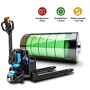 Xilin Electric Powered Pallet Jack 3300lbs Capacity Lithium Battery Walkie Pallet Truck 48"x27" Fork Size Blue Style