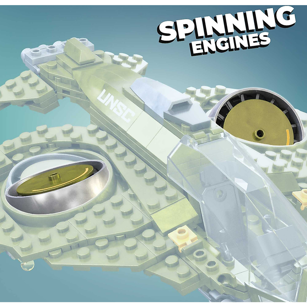 MEGA Halo Infinite Toy Building Set, UNSC Wasp Onslaught Aircraft with 406 Pieces, 4 Poseable Action Figures and Accessories, for Collectors