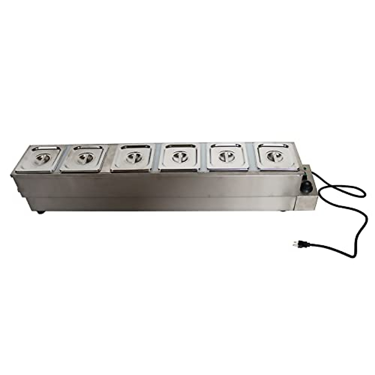 TECHTONGDA Food Soup Warmer Bain Marie Steam Table Commercial Canteen Buffet Heater Stove 7x6.5x6inch Pan 6 Pan