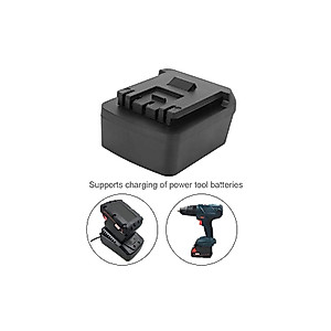 Power Tool Adapter,ABS+PC Power Tool Adapter for Milwaukee 18V Li-Ion Battery Convert to for Bosch with Charging,Supports Charging of Power Tool Batteries