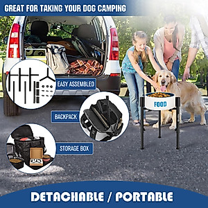 Adjustable Dog Bowl Stand - 5 Heights, Fits 6.6-11" Wide Bowls, Elevated Dog Bowls Holder for Medium and Large Dogs(Triangular Tray)