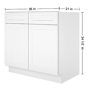 LOVMOR 36" Bathroom Vanity, Kitchen Base Cabinet, Single Sink Storage Unit, Pedestal Sink Storage Cabinet, Large Capacity for Laundry Room, Kitchen, Shower Room & Utility Room