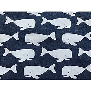 Chezi Women's Cute Whale Cotton Canvas Tote Shoulderbag Shopping Bag Blue (Zip)