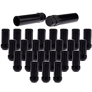 ROADFAR 24pcs Wheel Lug Nuts M14x2.0 Thread-Size Close End Compatible with for Ford Expedition/for Ford for F-150/for Lincoln Mark LT/for Lincoln Navigator 1997-2014 with 2 Keys