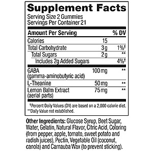 OLLY Goodbye Stress Gummy, GABA, L-Theanine, Lemon Balm, Stress Relief Supplement, Berry - 42 Count