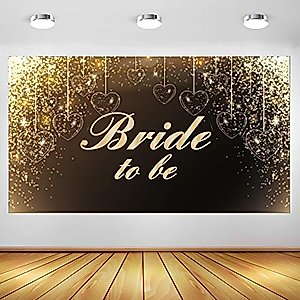 Belrew Durable Bride to Be Backdrop Banner, Bridal Shower, Engagement, Bachelorette Party Backdrop, Wedding Party Background Decoration - Gold 6ft x 3ft