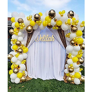 121pcs Yellow Balloons, Balloon Garland Arch Kit, Honeybee Theme Gender Reveal Baby Shower Party Supplies Decorations for Girl and Boy, Birthday Wedding Bridal Anniversary Baptism Party Decorations