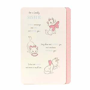 UK Greetings Sister Birthday Card - Birthday Card for Her - Disney Birthday Card - Aristiocats Birthday Card, Multi, 149mm x 229mm