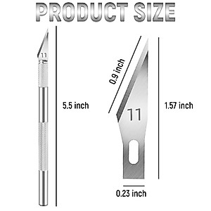 Jetmore 10 Pack Exacto Knife, Stainless Steel Exacto Knife Set, Sharp Precision Hobby Knife Craft Knife Kit for Pumpkin Carving, DIY, Art, Cutting, Stencil