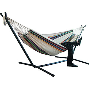 MIARHB Hammocks for Outside, Comfort Hammocks for Trees, Portable Striped Durable Camping Hammock Perfect for Indoor Outdoor Yard Garden Large Swing Chair (200 x 150 cm/78.7 x 59.1 inch, A)