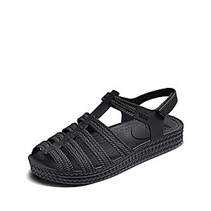 Reef Women's Water Beachy Fisherman Sandal, Black, 5