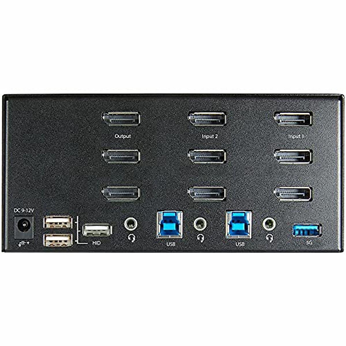 StarTech.com 2 Port Triple Monitor DisplayPort KVM Switch - 4K 60Hz UHD HDR - Desktop DP 1.2 KVM with 2 Port USB 3.0 Hub (5Gbps) & 4X USB 2.0 HID Ports, Audio - Hotkey Switching - TAA (SV231TDPU34K)