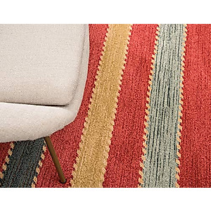 Unique Loom Fars Collection Area Rug - Monterey (8' Round, Multi/ Rust Red)