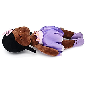 HWD 13'' Soft Stuffed Girls Dolls, Kawaii Plush Toys Gifts for Kids, Toddler, Birthday, Valentines, Christmas (Purple)