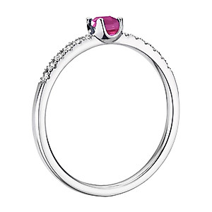 Jewelrygift 925 Sterling-Silver Halo Promise Ring Created Pink Sapphire Gtone Wedding Engagement Solitaire White Cubic Zircon Daily Wear Party Wear Ring Women and Jewelry : 5.5