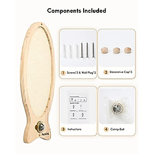 Hachipal Cat Scratching Post Wall, Cat Wall Scratcher, with Mint Ball Sandwich Design Wall Mounted Cat Scratcher, Wall Scratchers for Indoor Cats Suitable for Small and Medium Cats, Easy to Carry