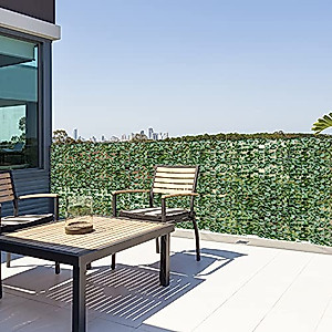 Giantex Artificial Faux Ivy Privacy Fence, 95"x40" Artificial Hedge Faux Ivy Vine Leaf Greenery Wall Screen, Decorative Trellis Fence Covering for Outdoor Porch Garden Patio