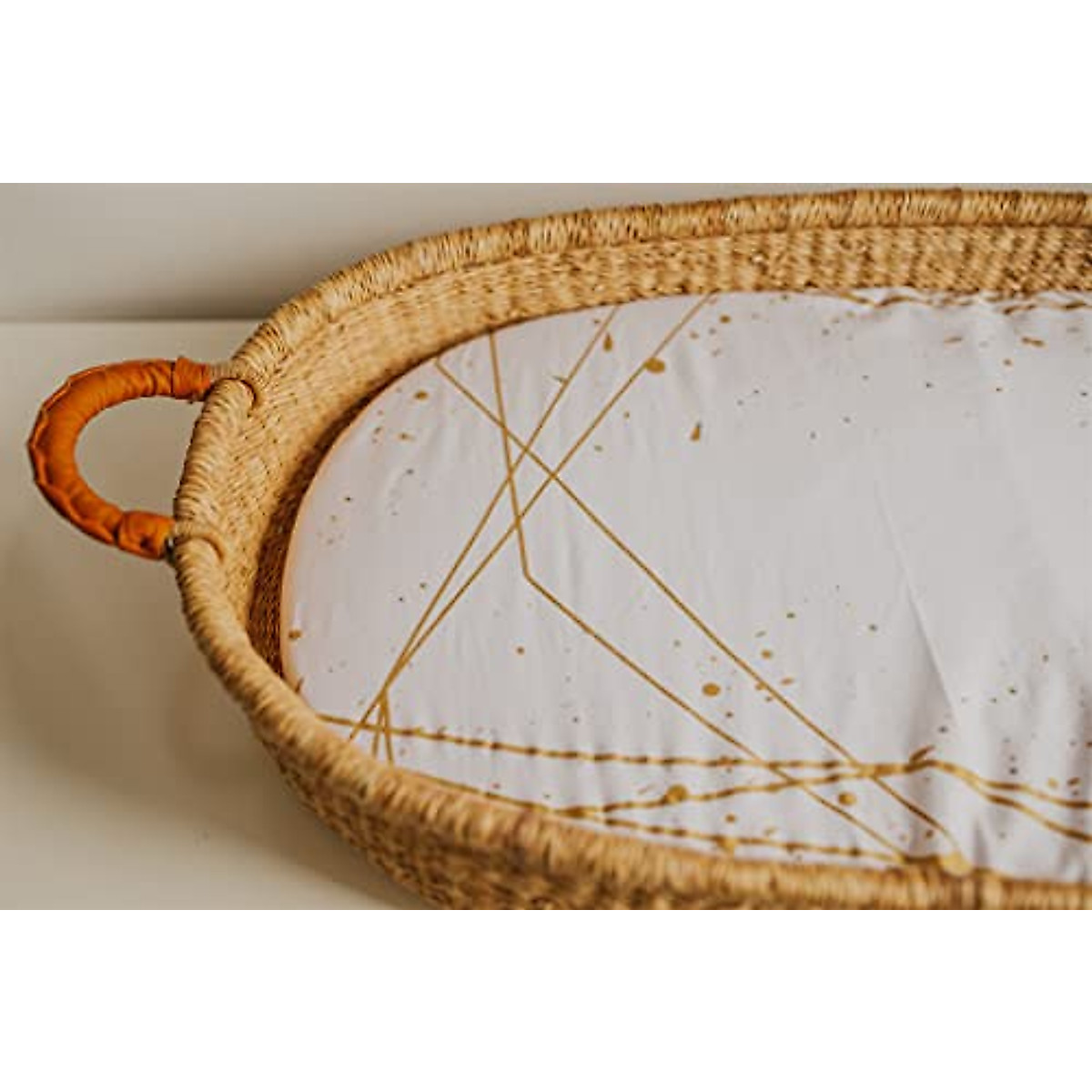 NODNAL CO. Changing Pad Cover - 100% Cotton for Baby Girl/Boy - Gender Neutral Patterns & Colors - Universal Fit Changing Pad Liner for Standard 16" x 32" Baby Changing Table Mats ("I Love You")