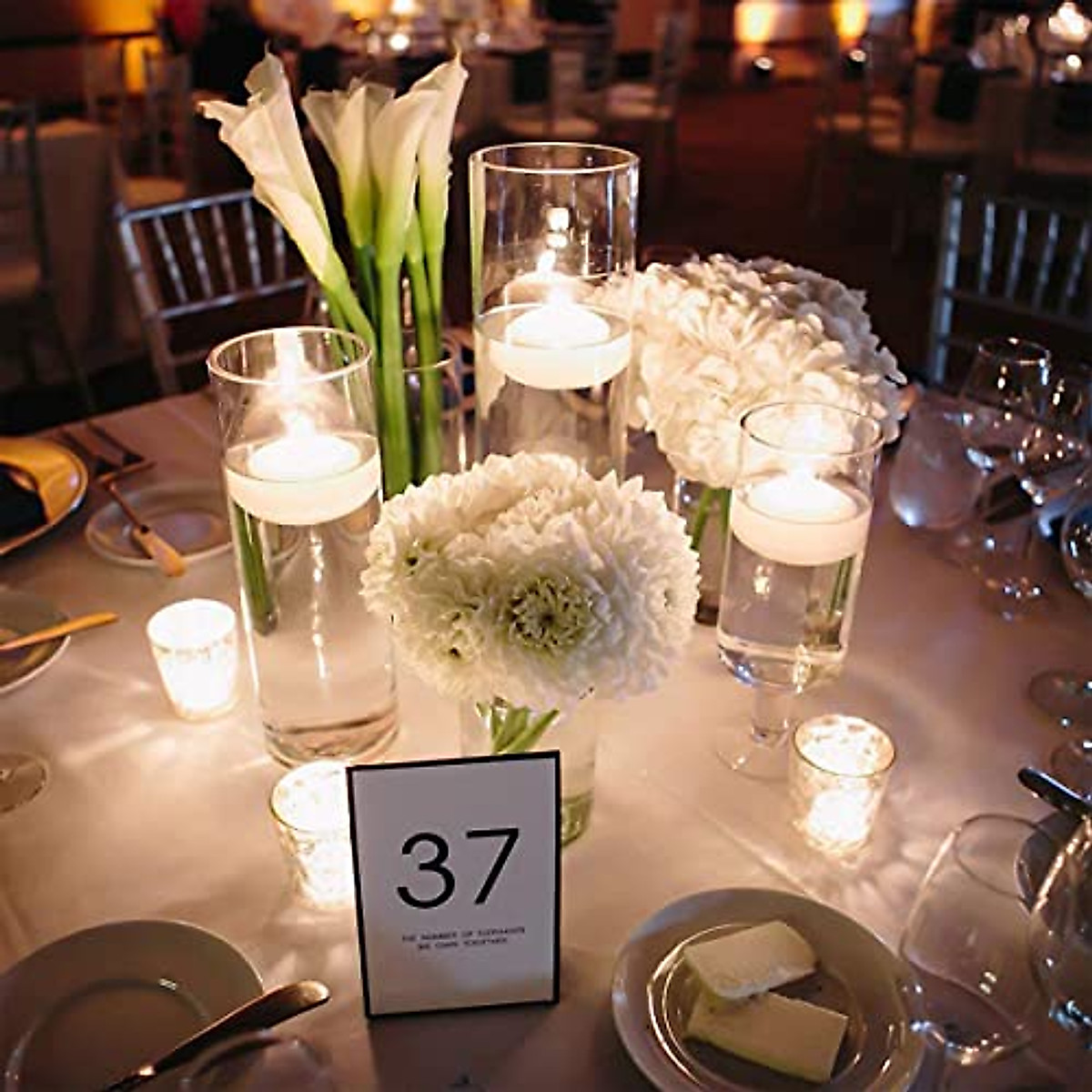 30 Pieces Tea Wax ,Unscented Floating Candles,Smokeless Floating Water Candle for Wedding Party Pool SPA Valentine's Day Bathtub Dinner Christmas Party Decoration (White)