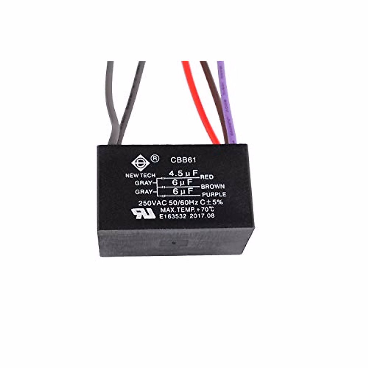 Ceiling Fan Capacitor 5 Wire for Compatible with New TECH Harbor Breeze 4.5uf 6uf 6uf 50/60Hz AC 250V CBB61
