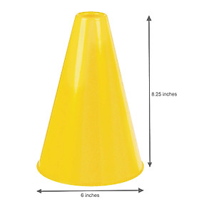 Yellow Plastic Megaphone (8.25" x 6") – 1 Pc - Eco-Friendly & Lightweight Design - Ideal For Sports Events, Parties & Cheerleading