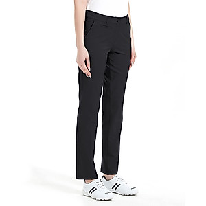 Lesmart Womens Pants Golf Stretch Lightweight Breathable Quick Dry Work Ladies Golf Pants with Pockets 4 Black