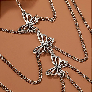 Body Chain Jewelry for Women Snake Thigh Chain Rave Thigh Garter Belt Leg Chain Body Jewelry Summer Beach Surfer Jewelry（Thigh Chain-Butterfly）
