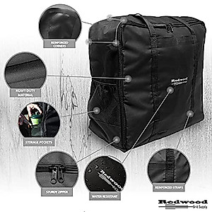 Portable 22" Hooded Griddle Carry Bag for Blackstone 22 Inch Griddle and Similar Table Top Grills, Includes Deluxe Storage Pockets for BBQ Toolkit Accessories, Utensils and Squeeze Bottles