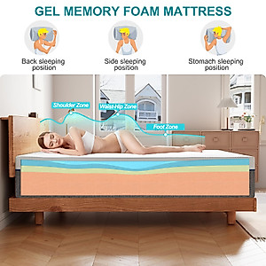 Twolike King Mattress 14 Inch King Gel Memory Foam Mattress,California King Size Mattress in a Box, Medium Firm,Mattresses King Size 80"*76"*14"