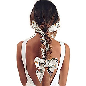 AWAYTR Long Head Wraps Bands - Twist Knotted Headbands for Women Thick Hair 3PCS Chiffon Criss Cross Non Slip Head Wraps (navy red white)