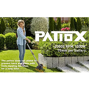 PATIOX Weed Wacker Cordless, Electric Weed Eater Rechargeable 3 in 1, Two 4.0 Ah Battery Powered Weed Whacker Cordless 20v Grass Trimmer with Blade and Charger (4.0 Ah Battery)…