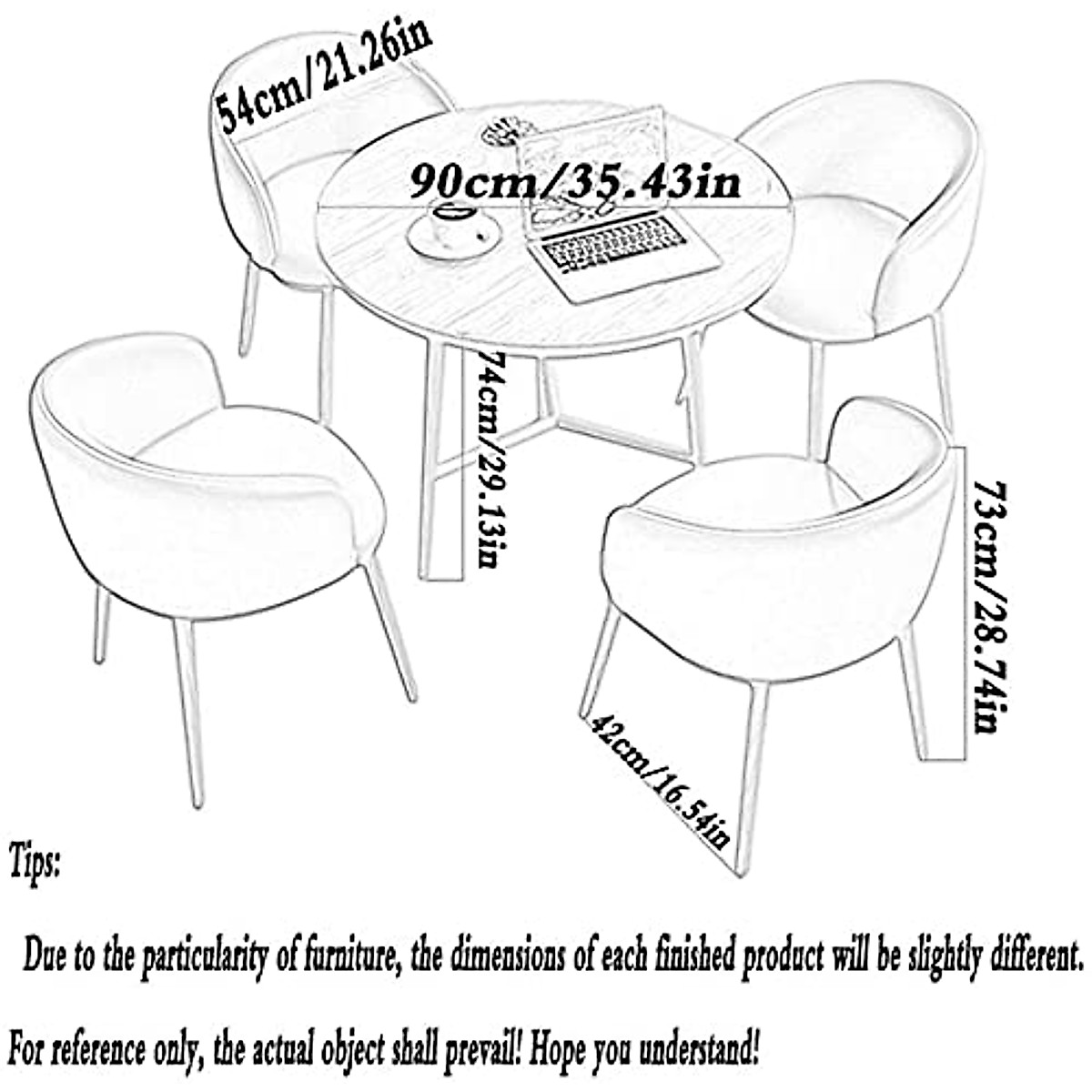 Office Business Hotel Lobby Dining Table Set, Office Table and Chair Set Hotel Reception Lounge Reception Table and Chair Set Round Table Office Hotel Living Room 1 Table 4 Chairs Tea Shop Dessert Sho