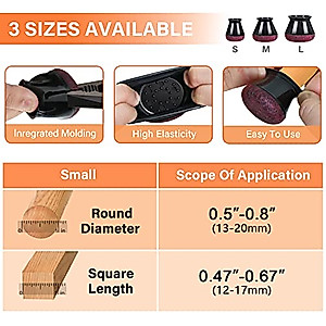 2023 New Chair Leg Floor Protector Chair Sliders Floor Protector Rubber Chair Leg Protectors for Hardwood Floors Felt Furniture Pads Silicone Caps 16Pack Black Extra Small (Fit:0.5"-0.7")