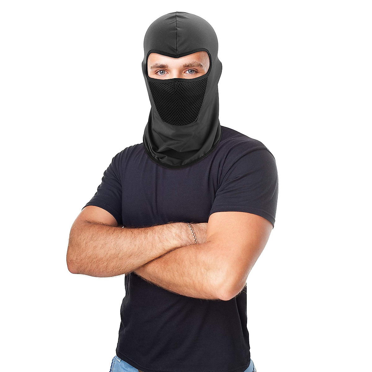 6 Pieces Balaclava Face Mask Motorcycle Mask Windproof Camouflage Fishing Cap Face Cover for Sun Dust Protection (Black Coffee Dark Grey Khaki Navy Blue Shiny Green)